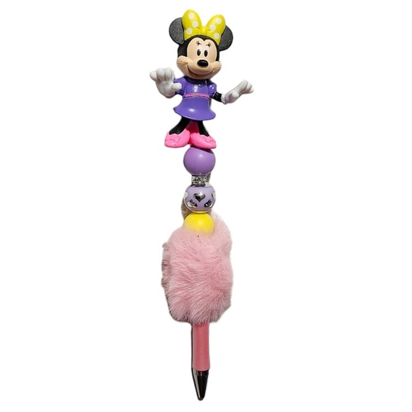 Hand Crafted | Office | Minnie Mouse Disney Figurine Beaded Fur ...